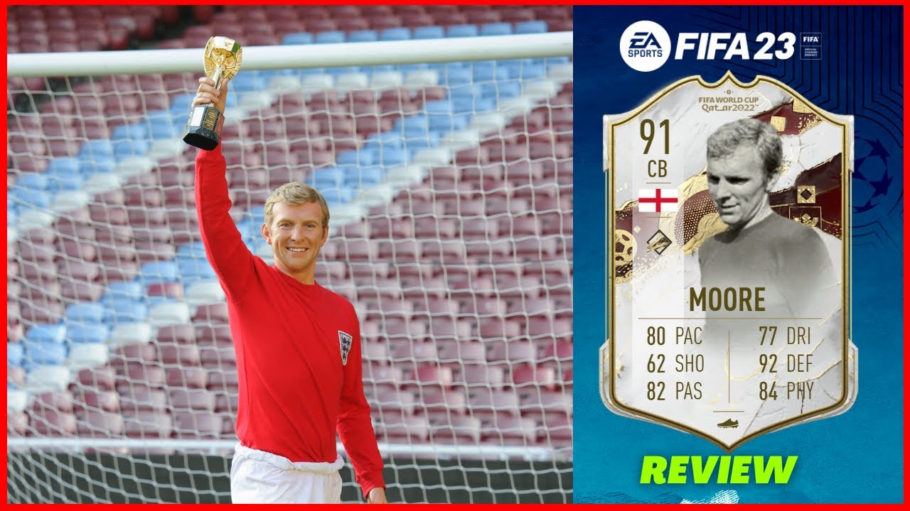 REVIEW BOBBY MOORE 91 ICONO del MUNDIAL ¡RENDIMIENTO INCREIBLE! FIFA 23 ...
