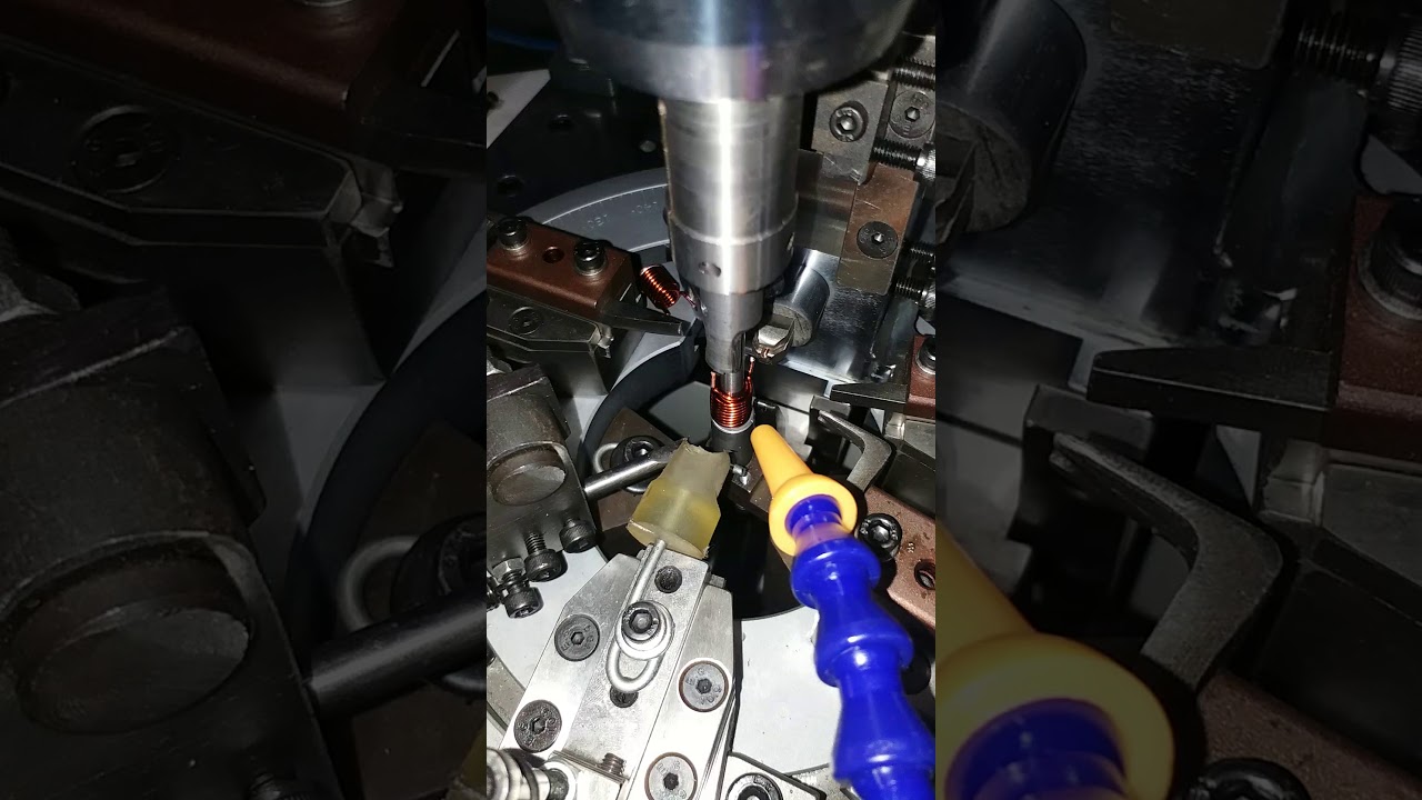 Air coil winding machine - YouTube