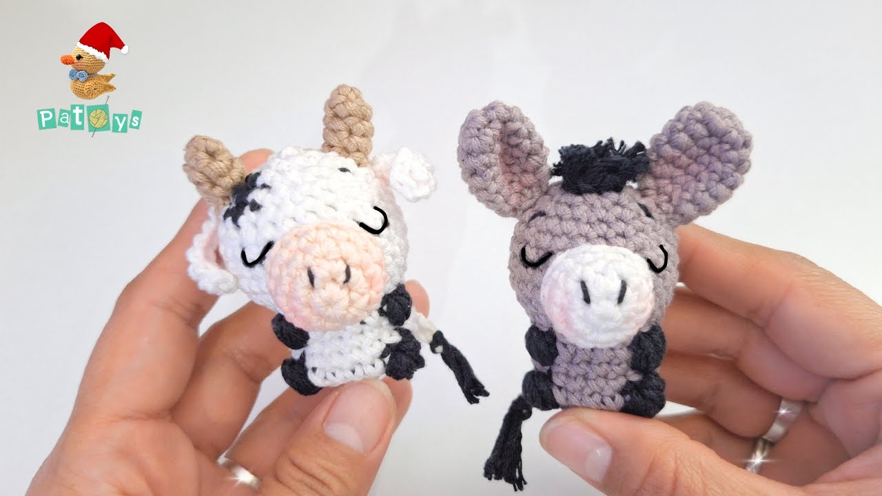 🤩¡Increíbles mini animalitos a crochet! Teje una vaca y un burrito paso ...