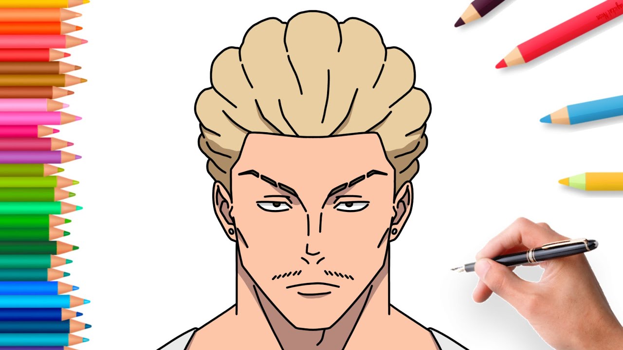 How to draw Kinji Hakari from Jujutsu Kaisen | step by step Tutorial ...