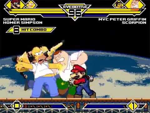 SK MUGEN - Super Mario & Homer Simpson vs MvC Peter Griffin & Scorpion ...