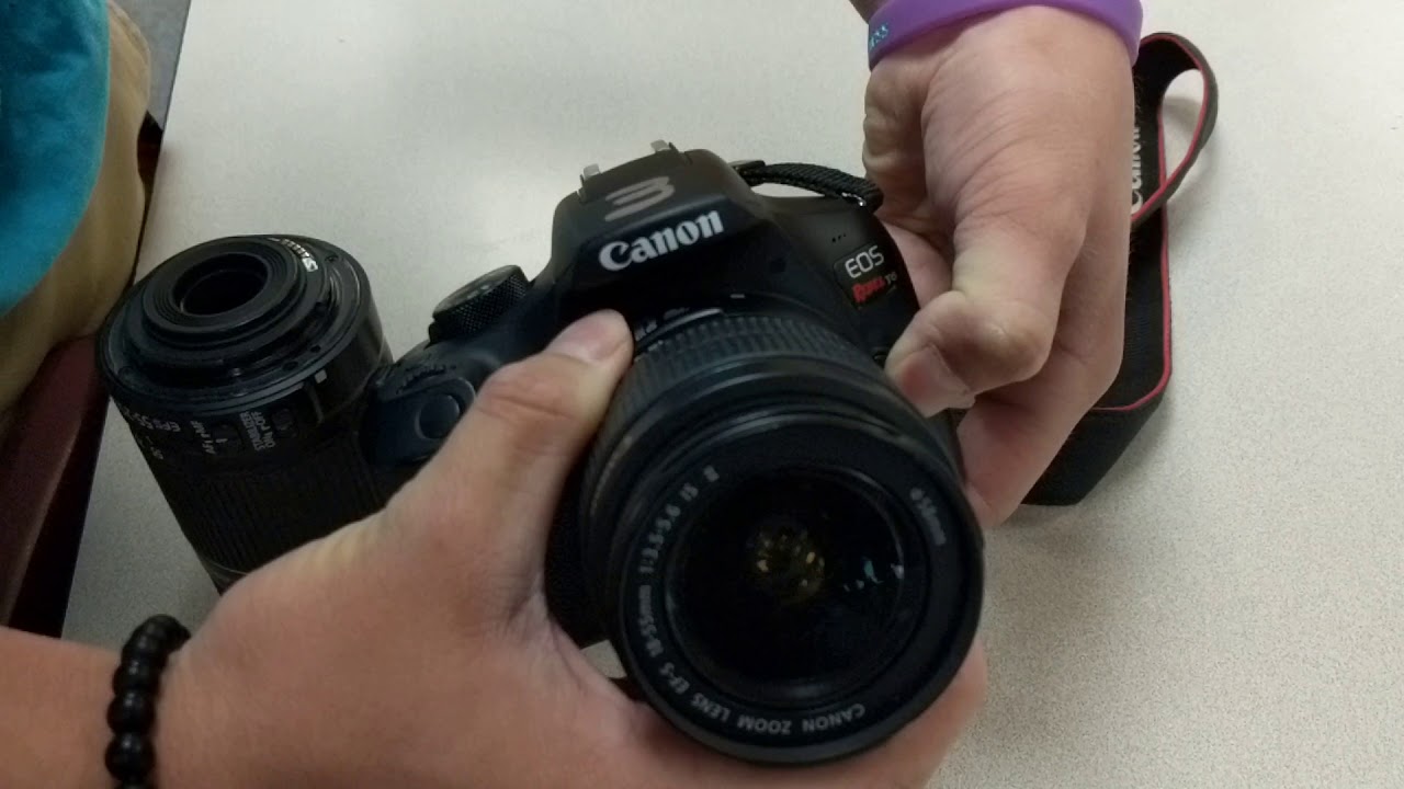 How to switch the lens on the Canon camera - YouTube