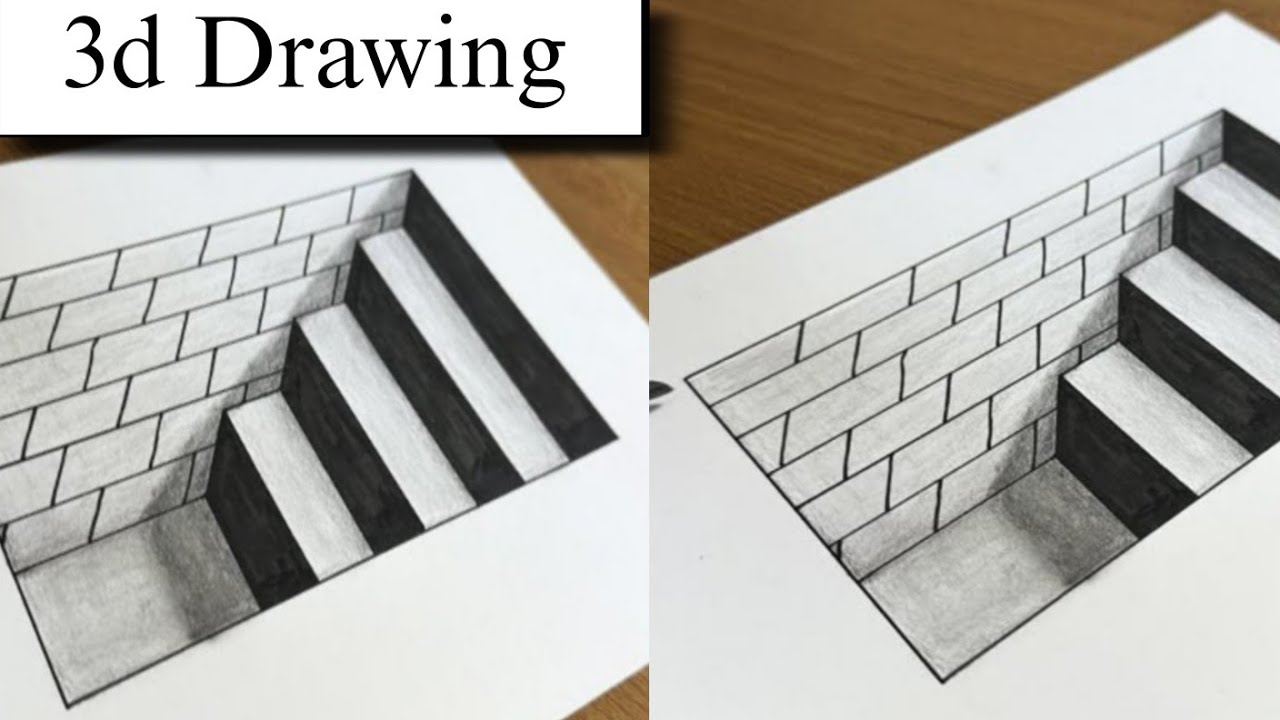 3D Drawing technique | how to draw 3d drawing? - YouTube