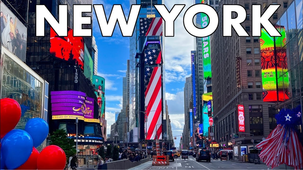 New York City LIVE July 4th Times Square Walking Manhattan Independence ...