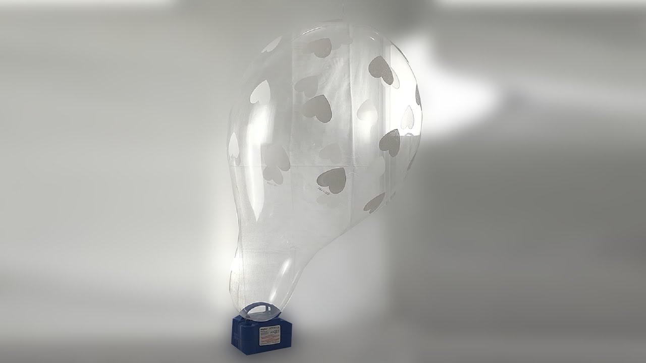 #123 BTP - transparent long neck balloon with hearts printing blow to ...