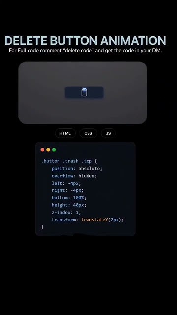 Delete Button Animation In Html And Css Html Webdesign Programming Css Webdevelopment