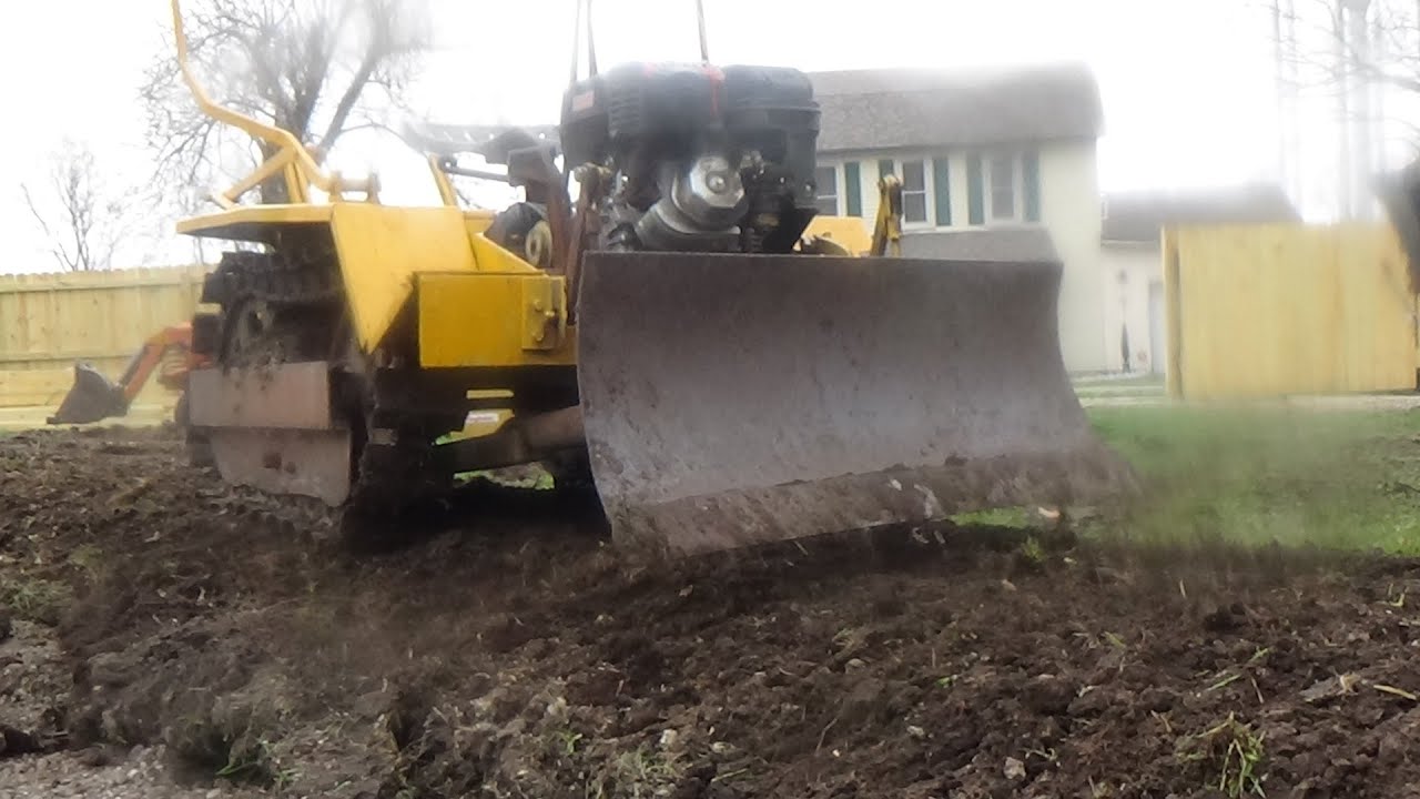 Finish grading Mini Dozer 1947 Agricat Garden Crawler - YouTube