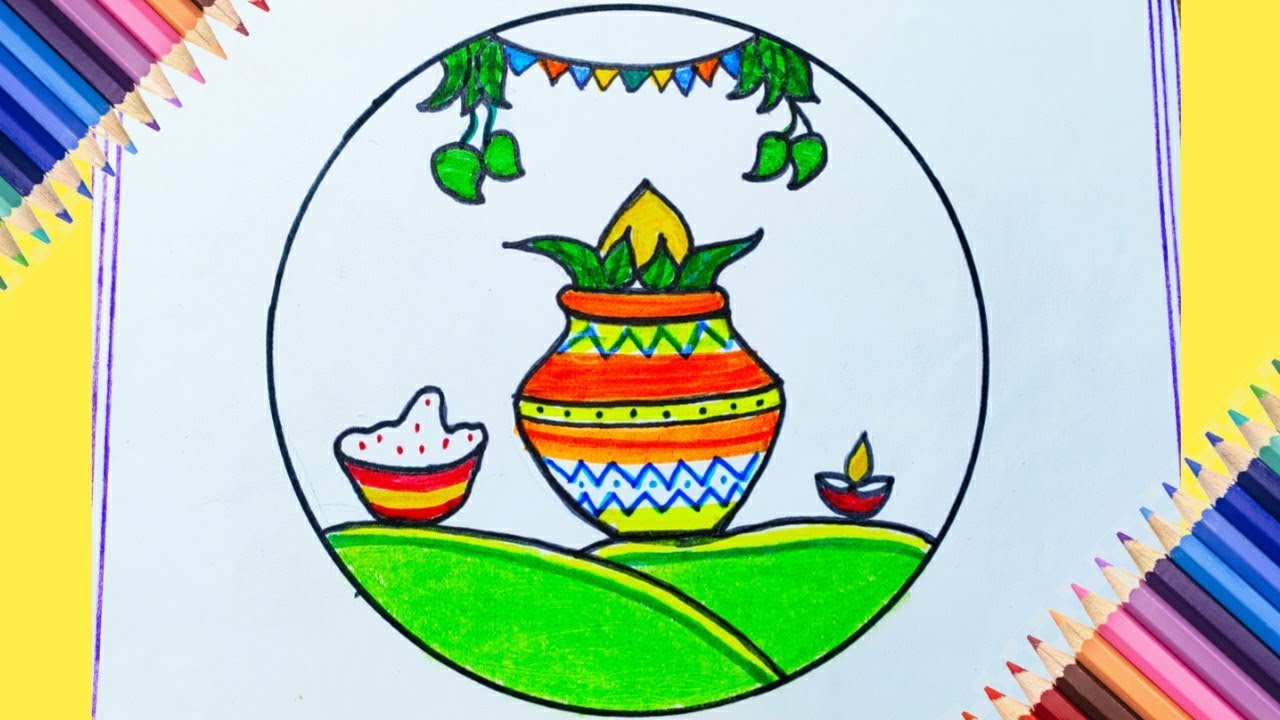 Ugadi Drawing/ugadi drawing easy/Ugadi Pachadi Drawing/how to draw ...