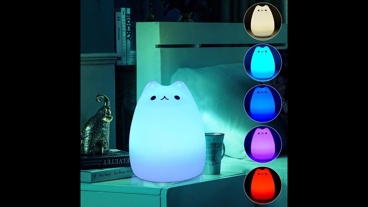 LED USB Children Animal Night Light Silicone Soft Cartoon Baby Nursery ...