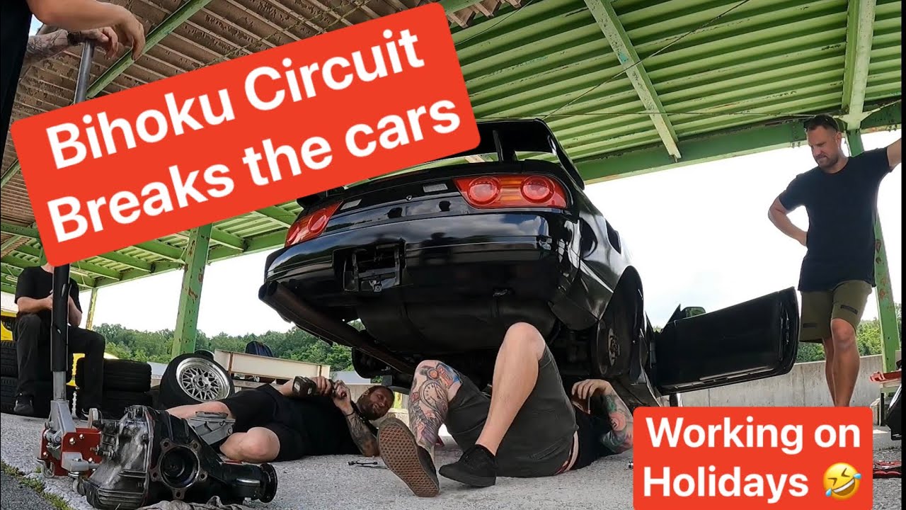 Japan Day 3 Bihoku circuit Drifting with locals and cars brake - YouTube