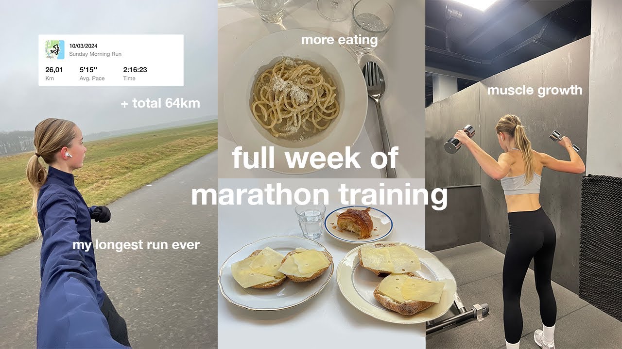 A week of marathon training | 26km run, eating, resting & strength ...