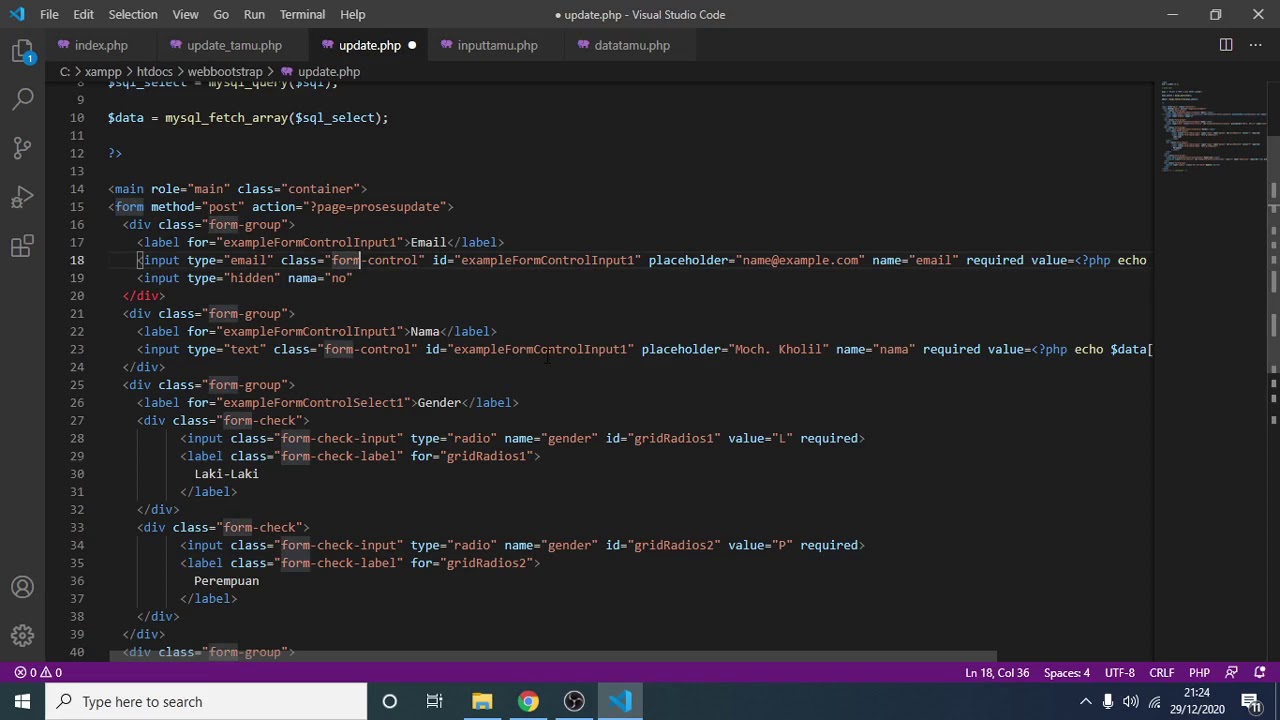 Update Data Php Mysql Part 2 Youtube