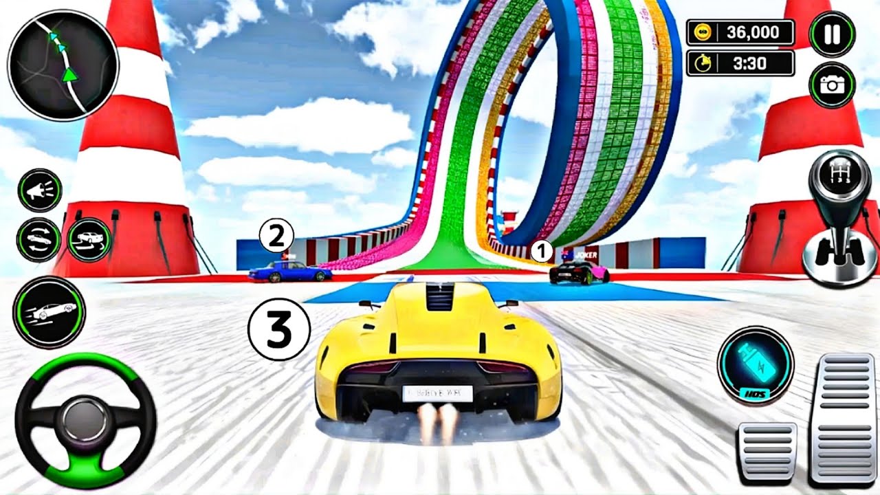 Impossible Extreme Crazy Ultra Pro Multiple Car Racing MegaRamp ...