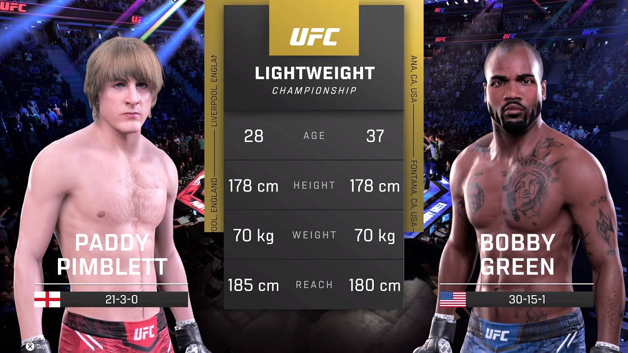 Paddy Pimblett vs Bobby Green Full Fight - UFC 5 Fight Night - YouTube