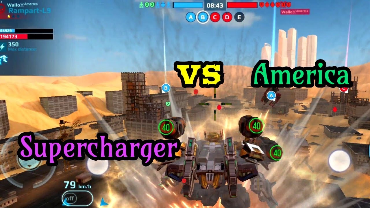 Robot Warfare - 3v4 - Supercharger vs America (Good game - part 2 ...