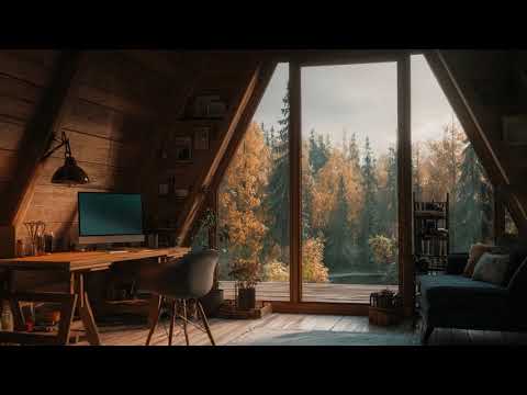 Cinematic AI Short: Scandinavian Wooden House in Autumn Forest at Golden Hour