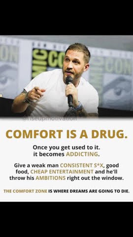 comfort is a drug Riseupmotivation #motivation - YouTube