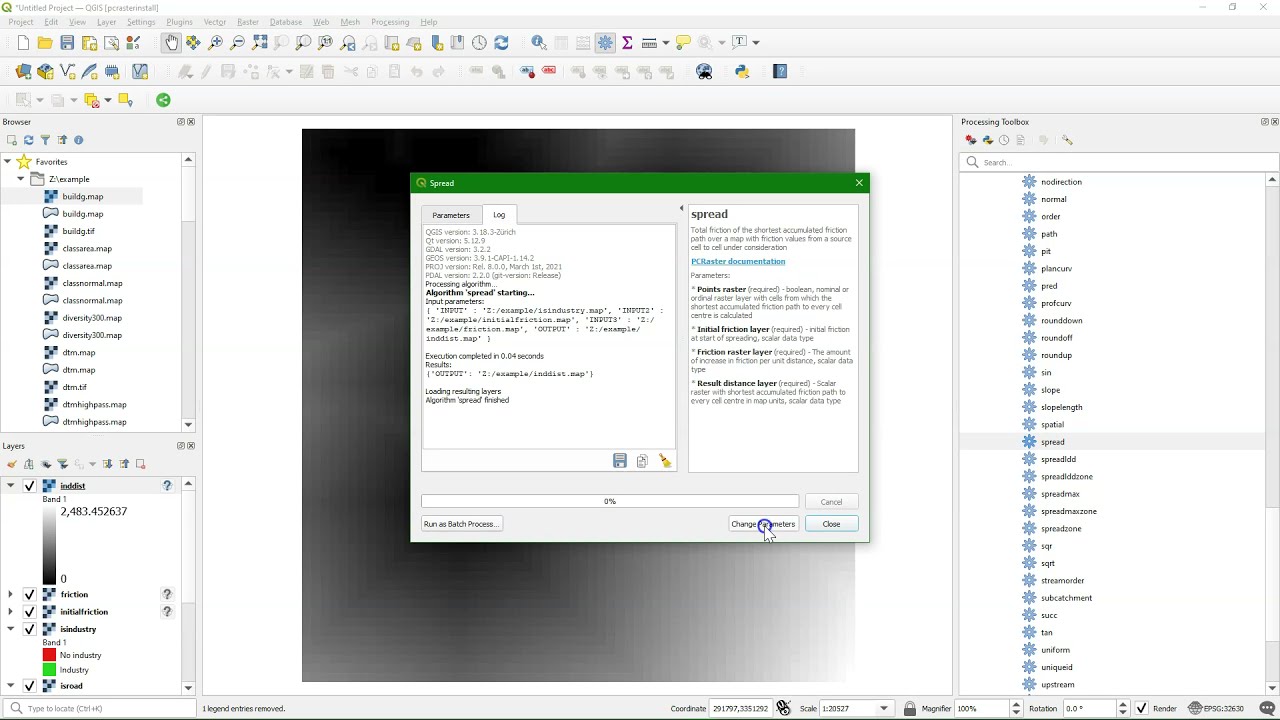 Raster proximity analysis using the spread operations of PCRaster in ...