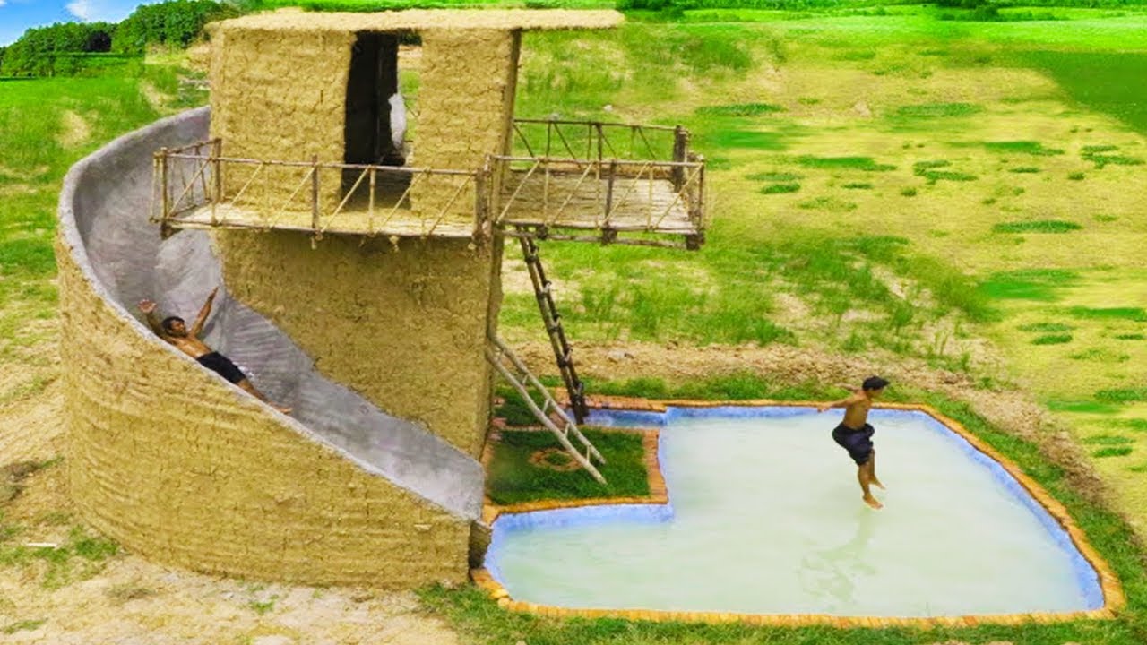 Best Tips: 65 Days To Build Big Swimming Pool & Three Story Mud House ...