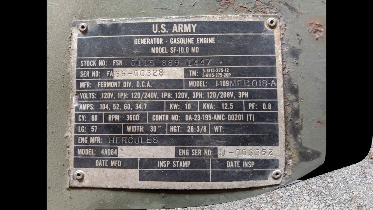 First Start in 34 Years! Old Start on MEP018-A 10kW Military Generator ...