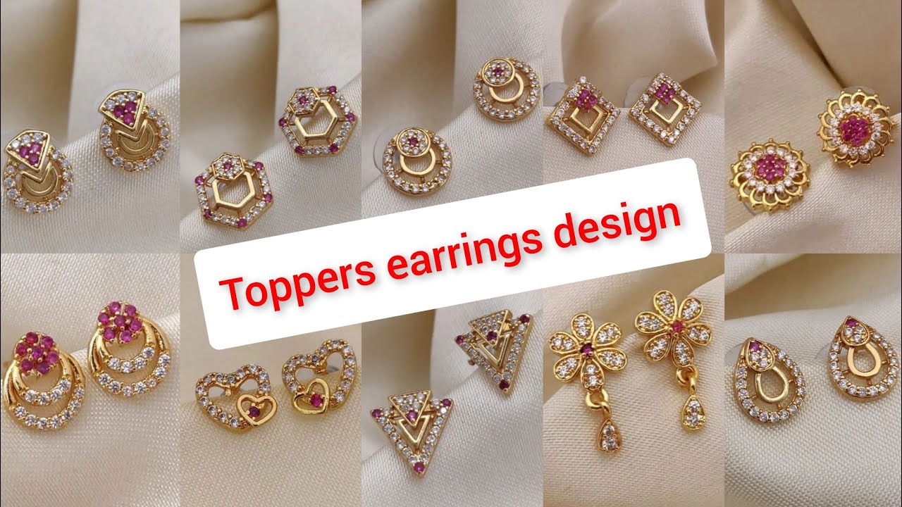 Lightweight Diamond toppers design | diamond earrings designs - YouTube