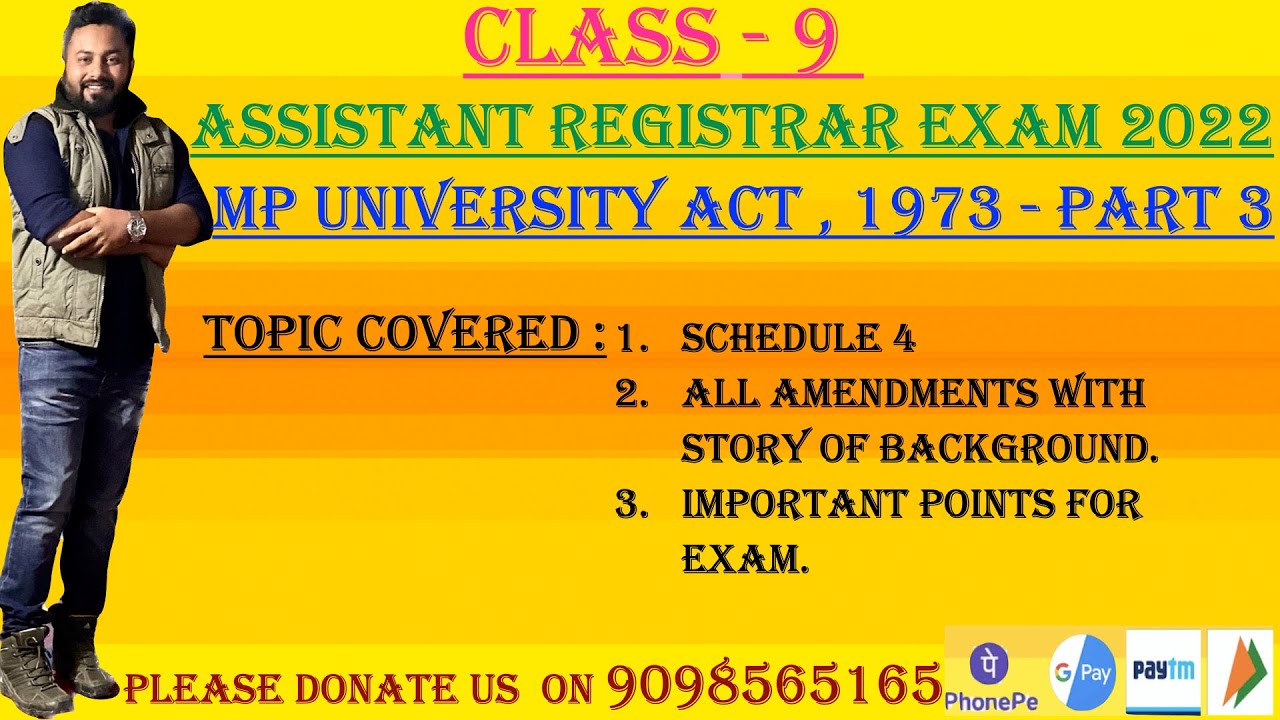 Ass Registrar 2022 Class 9 MP University Act 1973 Part 3 YouTube ass-registrar-2022-class-9-mp-university-act-1973-part-3-youtube