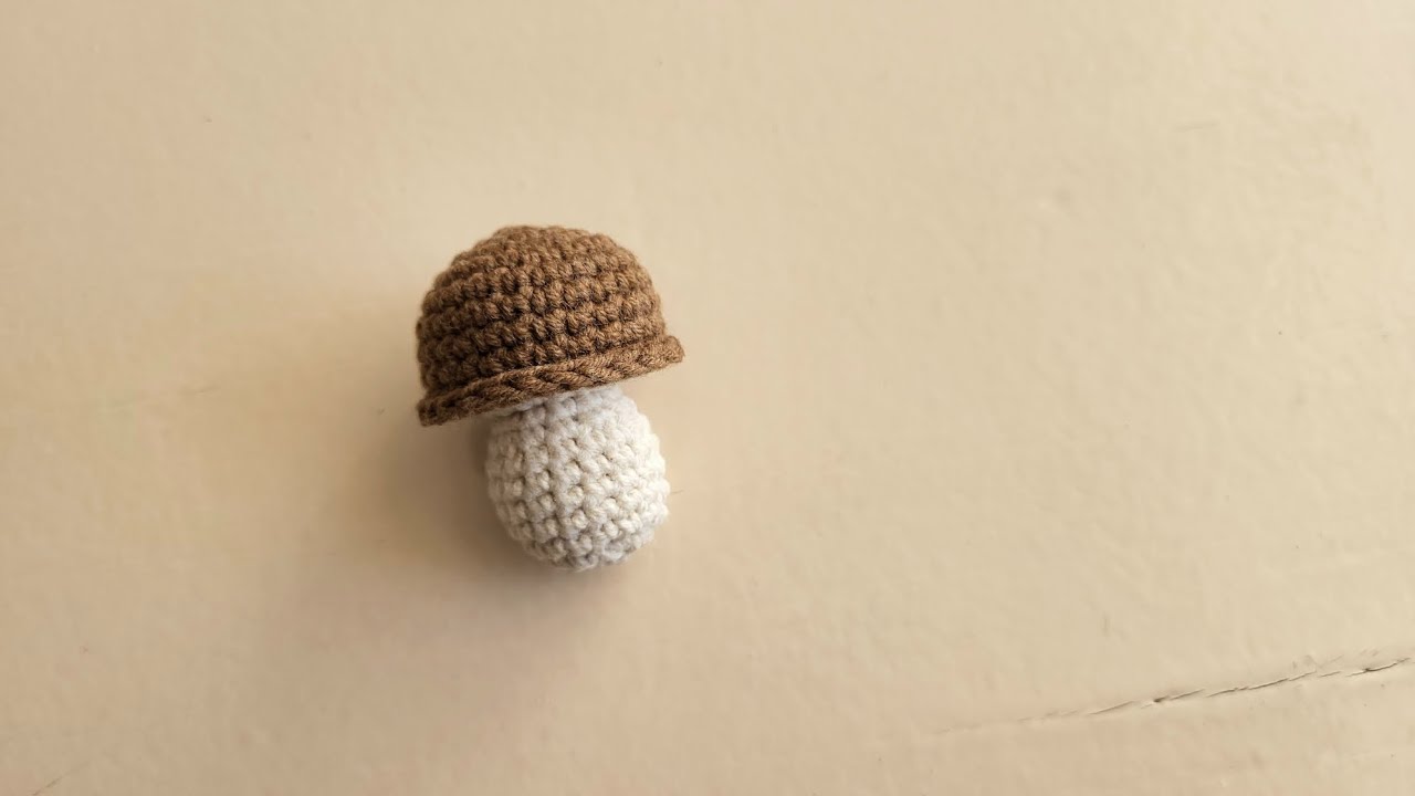 diy: how to crochet a mini MUSHROOM, simple pattern - YouTube