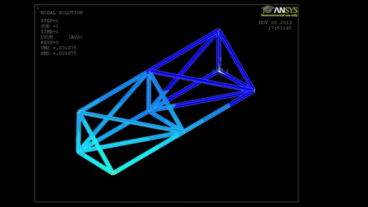FEA - 3d Truss Structure - YouTube