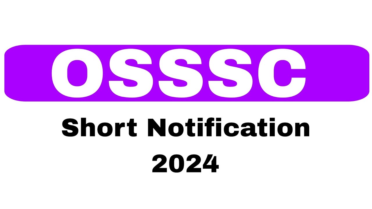 OSSSC Short Notification 2024 - YouTube