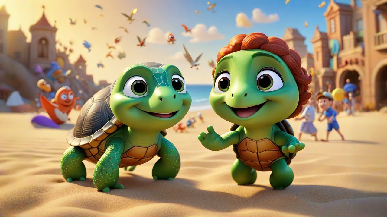 Two Tiny Turtles Tap Their Shells | Animal Action Song for Kids | Fun ...