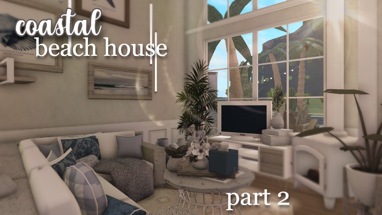 modern coastal / beach house mansion - part 2- || Roblox , Bloxburg ...