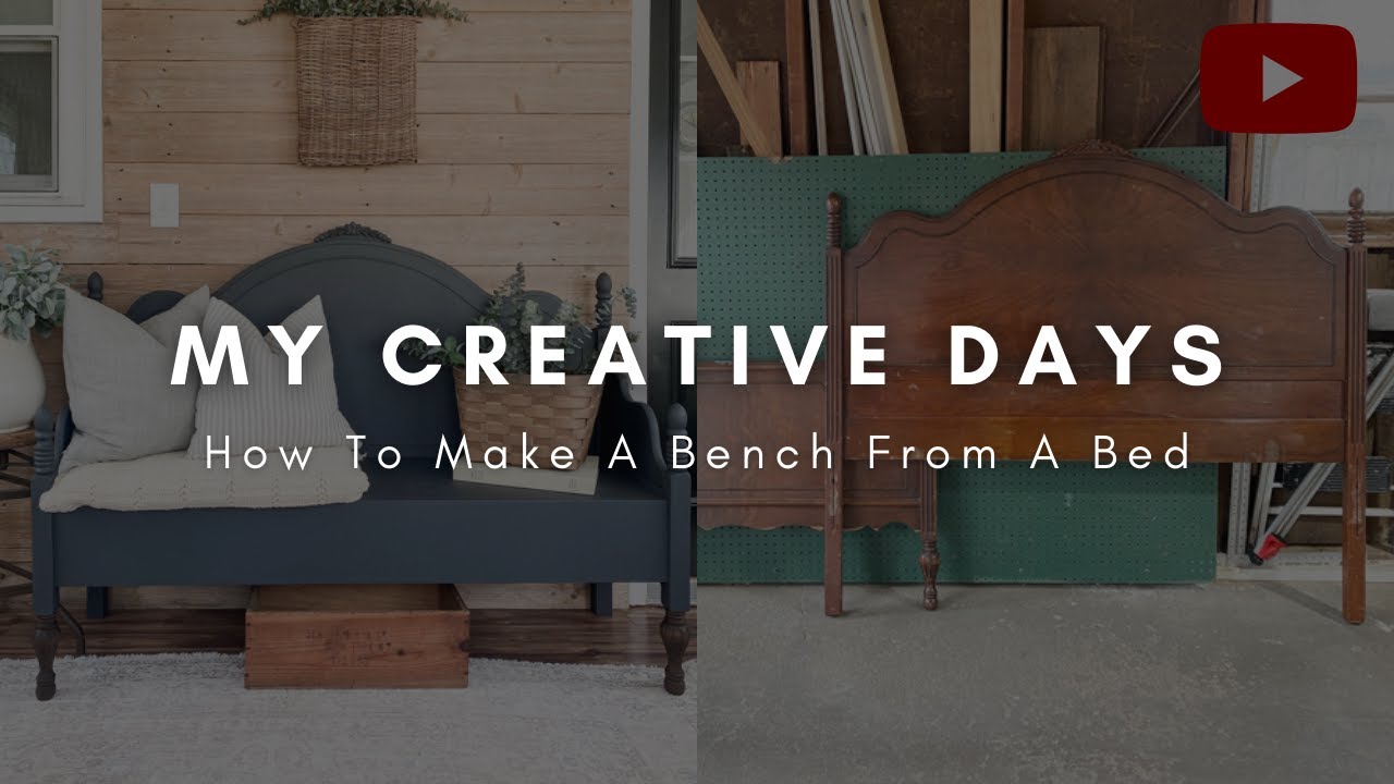 DIY Bench Made From A Bed - YouTube