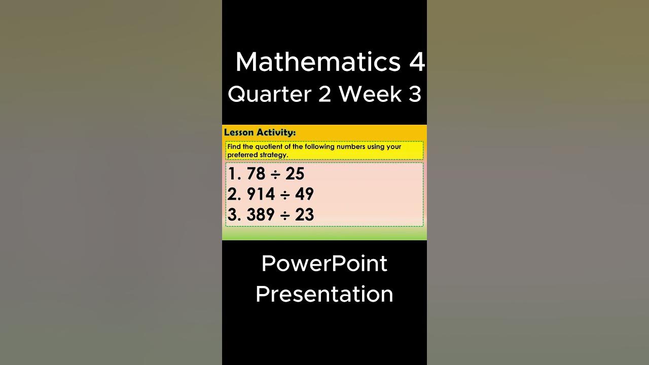 Math 4 Q2 Week 3 MATATAG PowerPoint Presentation #matatagcurriculum #matatag #grade4 - YouTube