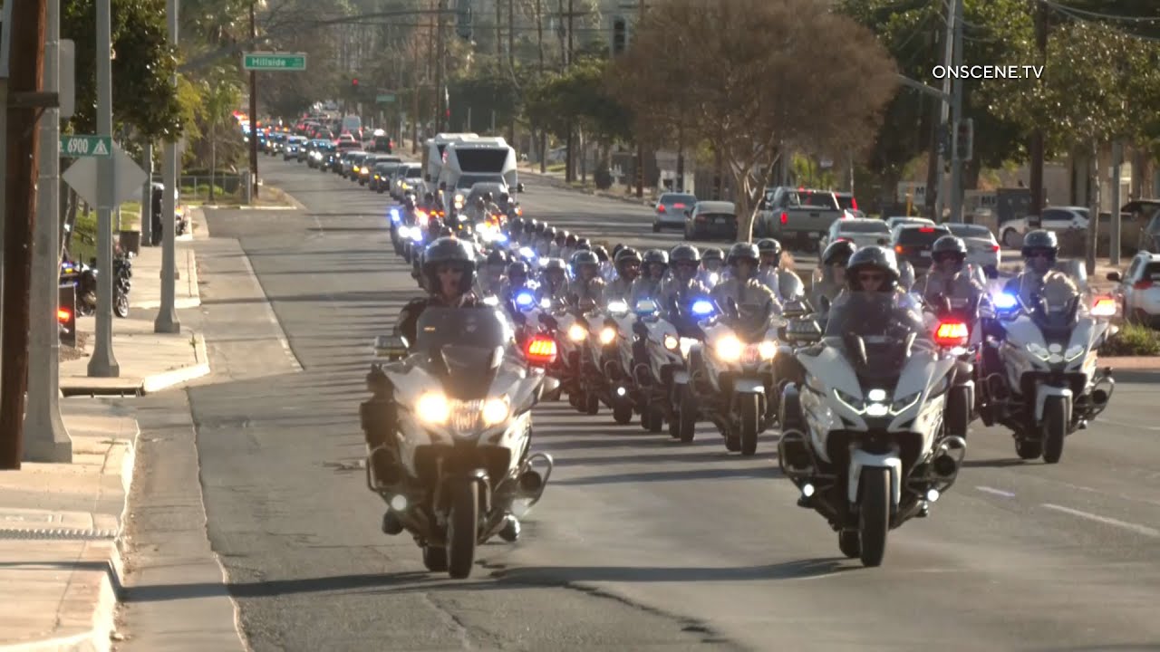 Procession For Deputy Timothy Corlew In Riverside - YouTube