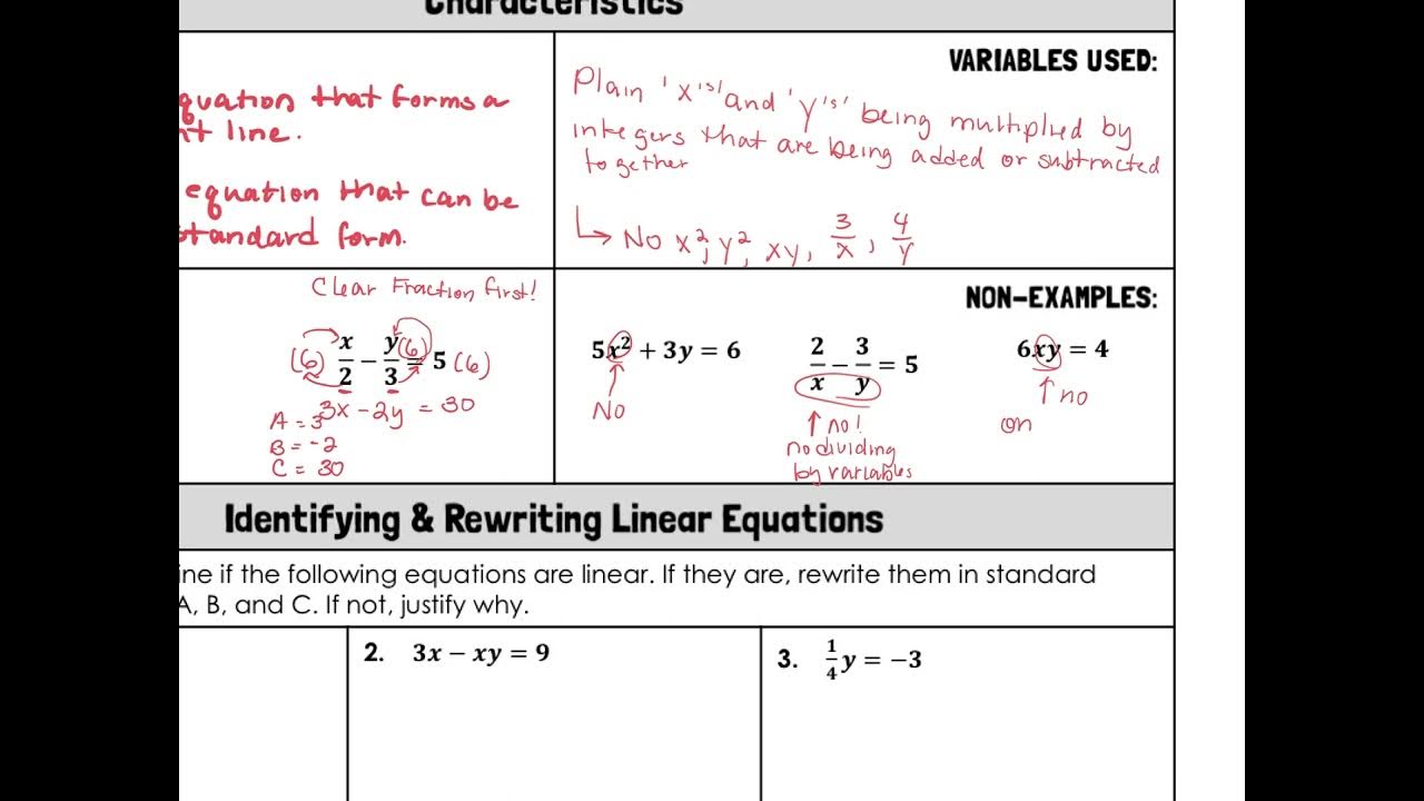 Identifying Linear Equations - YouTube