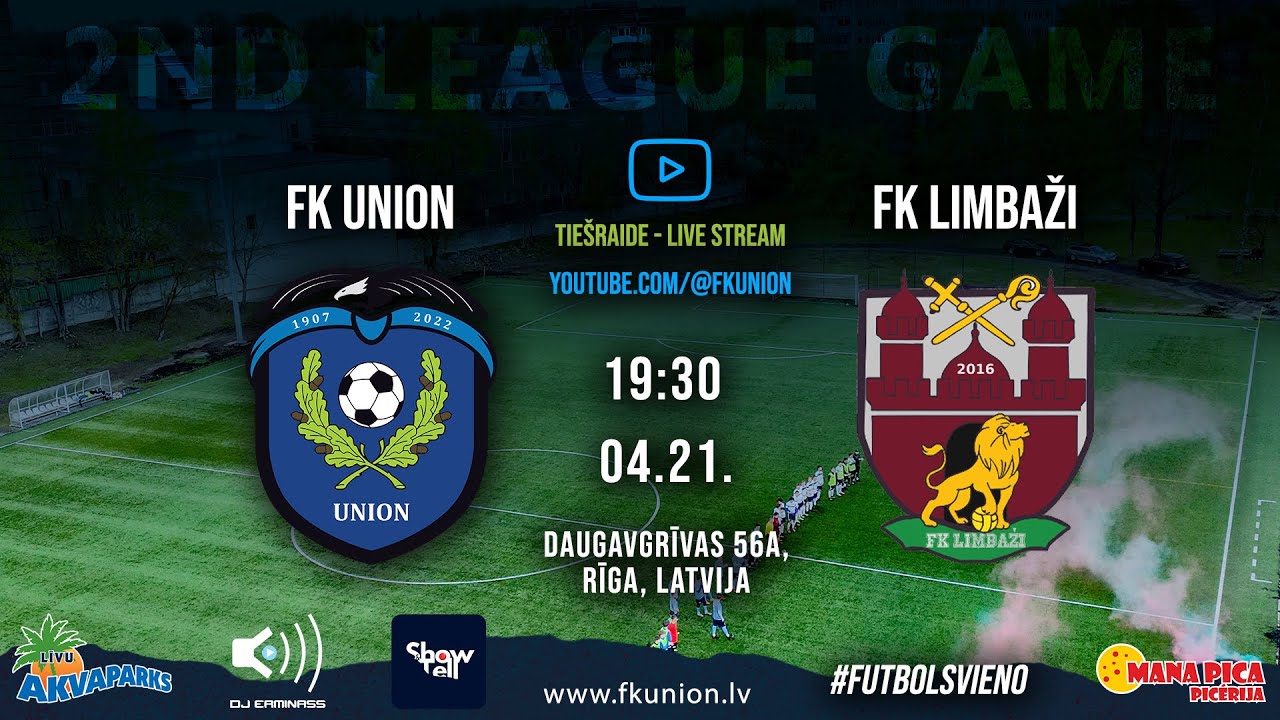 FK UNION vs FK LIMBAŽI 21/04/2024 19:30 LIVE! - YouTube