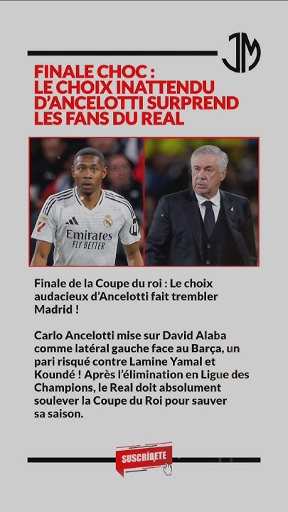 Finale Choc : Le Choix Inattendu D’Ancelotti Surprend Les Fans Du Real Madrid | #ElClasico - YouTube