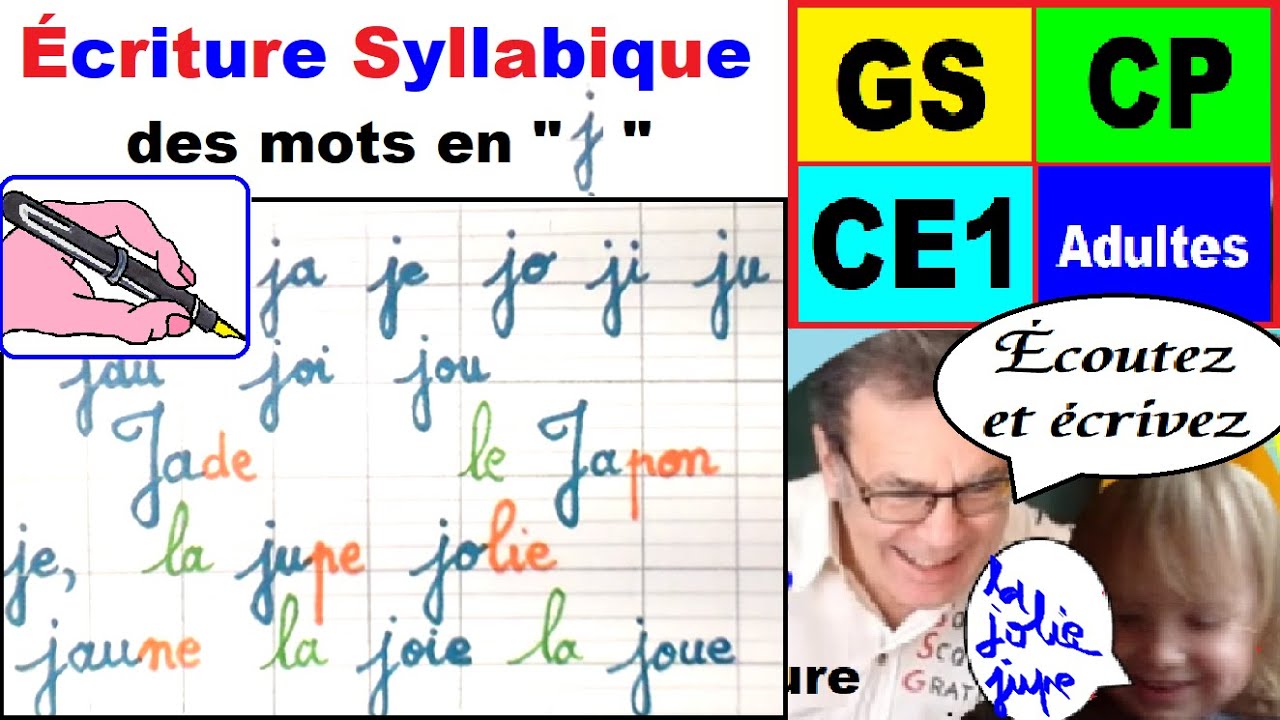 Cahier d’écriture : écrire les mots en j : gs cp ce1 ce2 débutants #21 ...