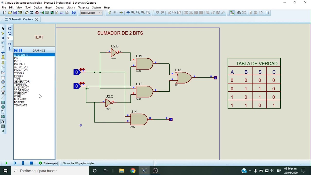 Simulación Sumador de 2 bits - YouTube