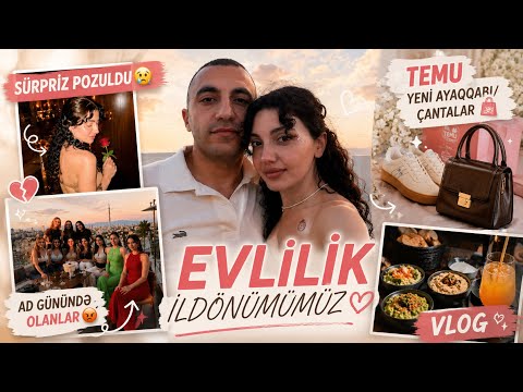 EVLİLİK İLDÖNÜMÜMÜZ❤️ SÜRPRİZ POZULDU🥲TEMU YENİ AYAQQABI/ÇANTALAR👜 AD GÜNÜNDƏ OLANLAR🤬VLOG💫AYSELSHAH