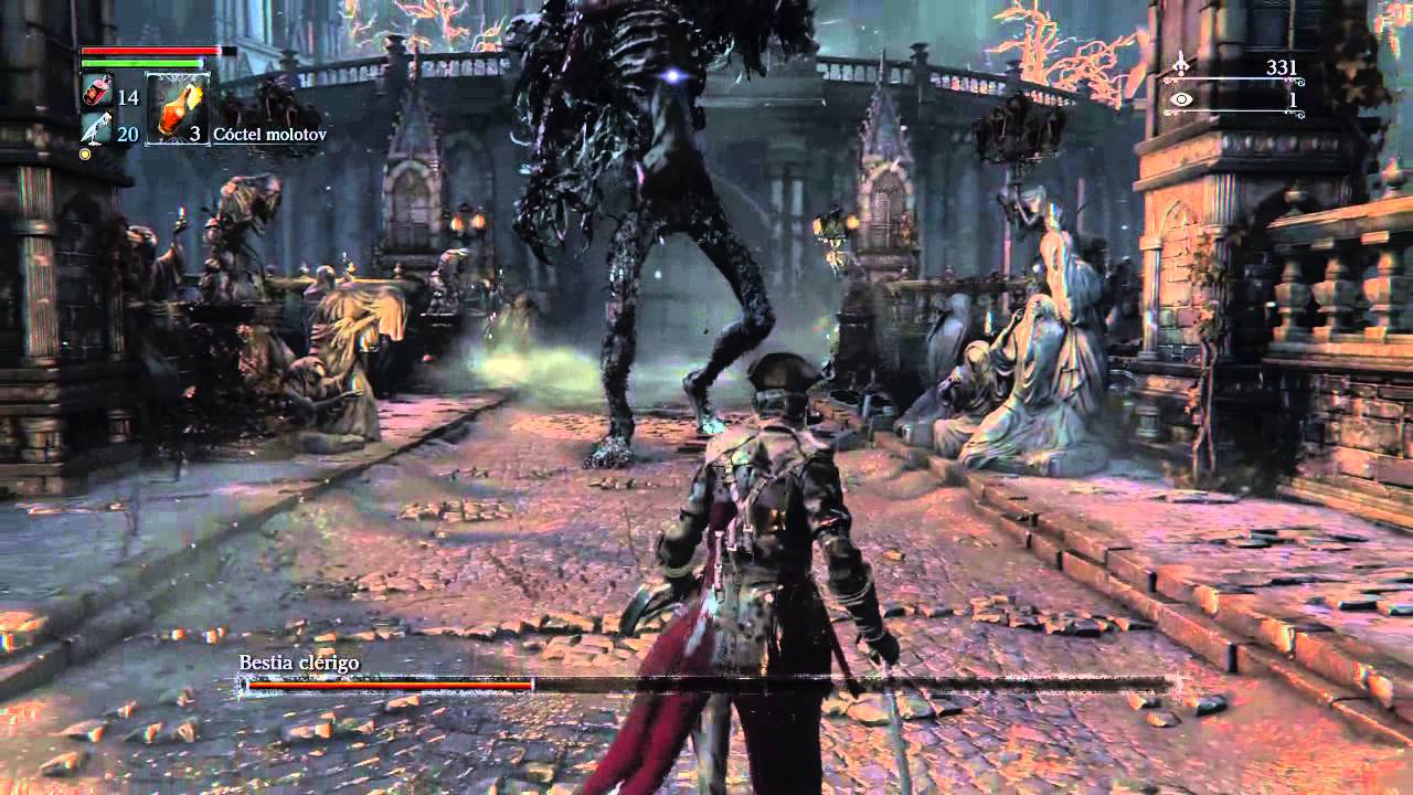 BLOODBORNE - 1st Boss Cleric Beast w/ Threaded Cane - YouTube