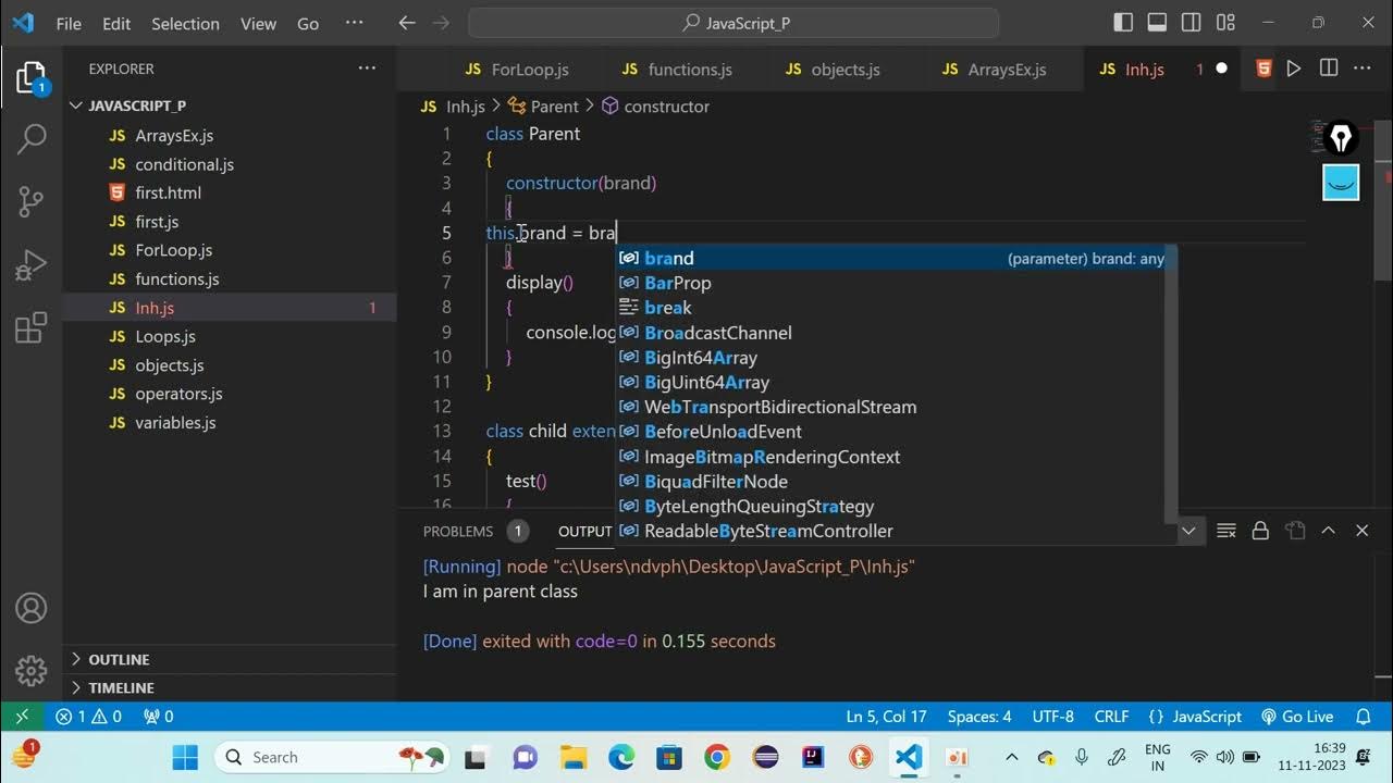 Inheritance In Javascript Telugu Youtube