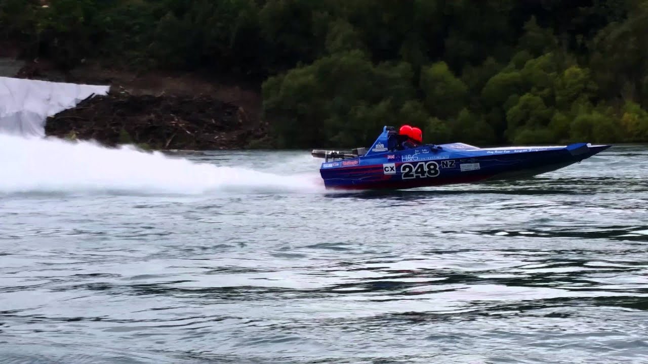 2016 Otago rivers jet boat race - Kawarau bridge - YouTube