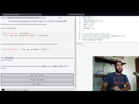 Using Destructuring to Pass an Object as a Function's Parameters (JavaScript) - YouTube