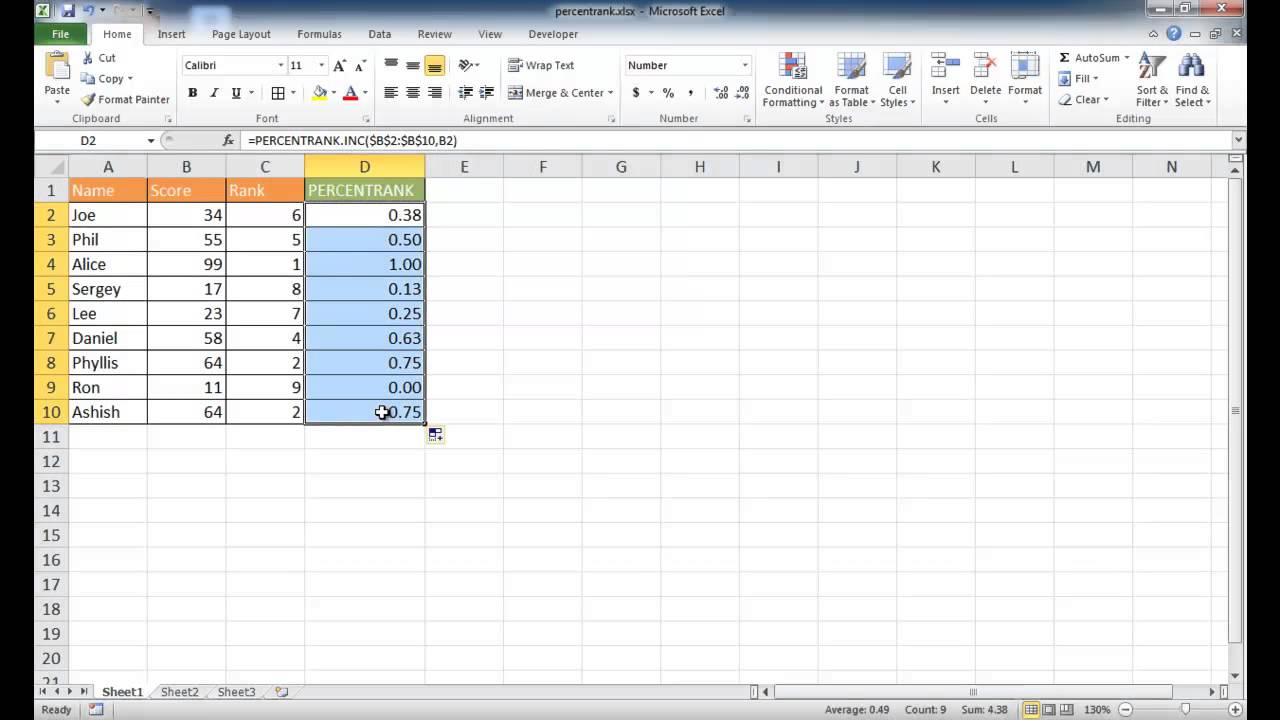 How To Calculate Percentile Rank In Excel With Examples 57 OFF How To Calculate Percentile Rank In Excel With Examples 57 OFF