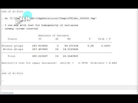 ANOVA in STATA || One-Way ANOVA & Kruskal-Wallis test in STATA || CRD ...