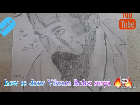 how to draw Vikram Rolex surya step by step - YouTube