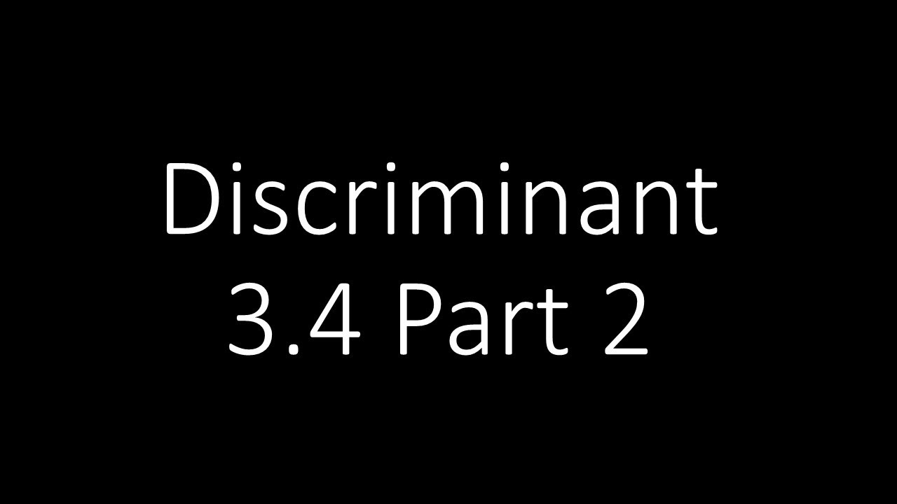 [Algebra] Discriminant of the Quadratic Equation - YouTube