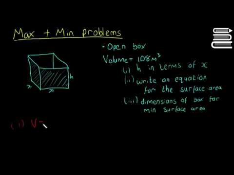 Leaving Cert Maths - Calculus 22 - Max and Min Problems 2 - YouTube