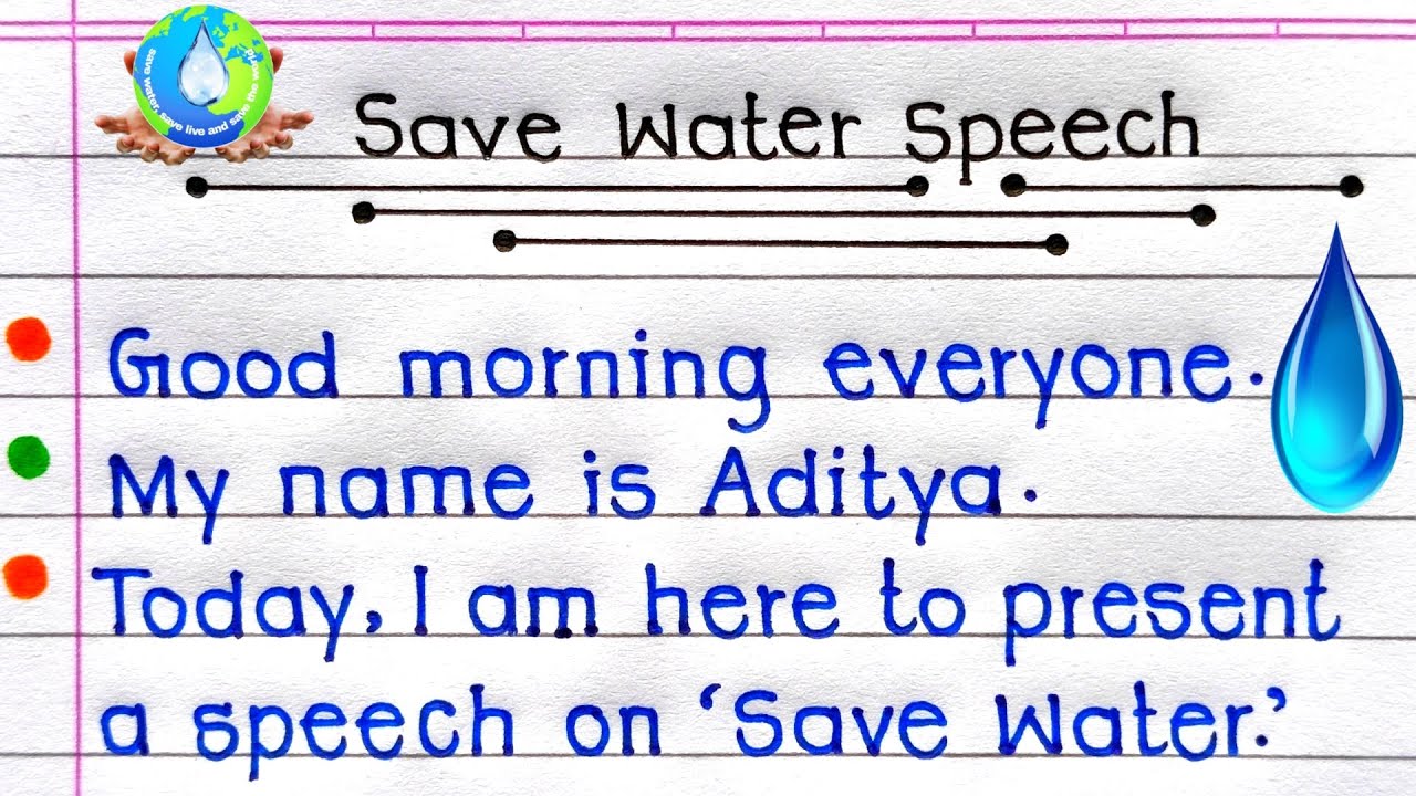 Speech On Save Water In English | 10 Lines Speech On Save Water In ...